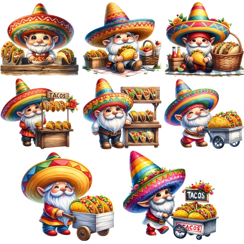 Taco Gnome Png, Cinco De Mayo Gomes Png Sublimation, Mexican Gnomes ...