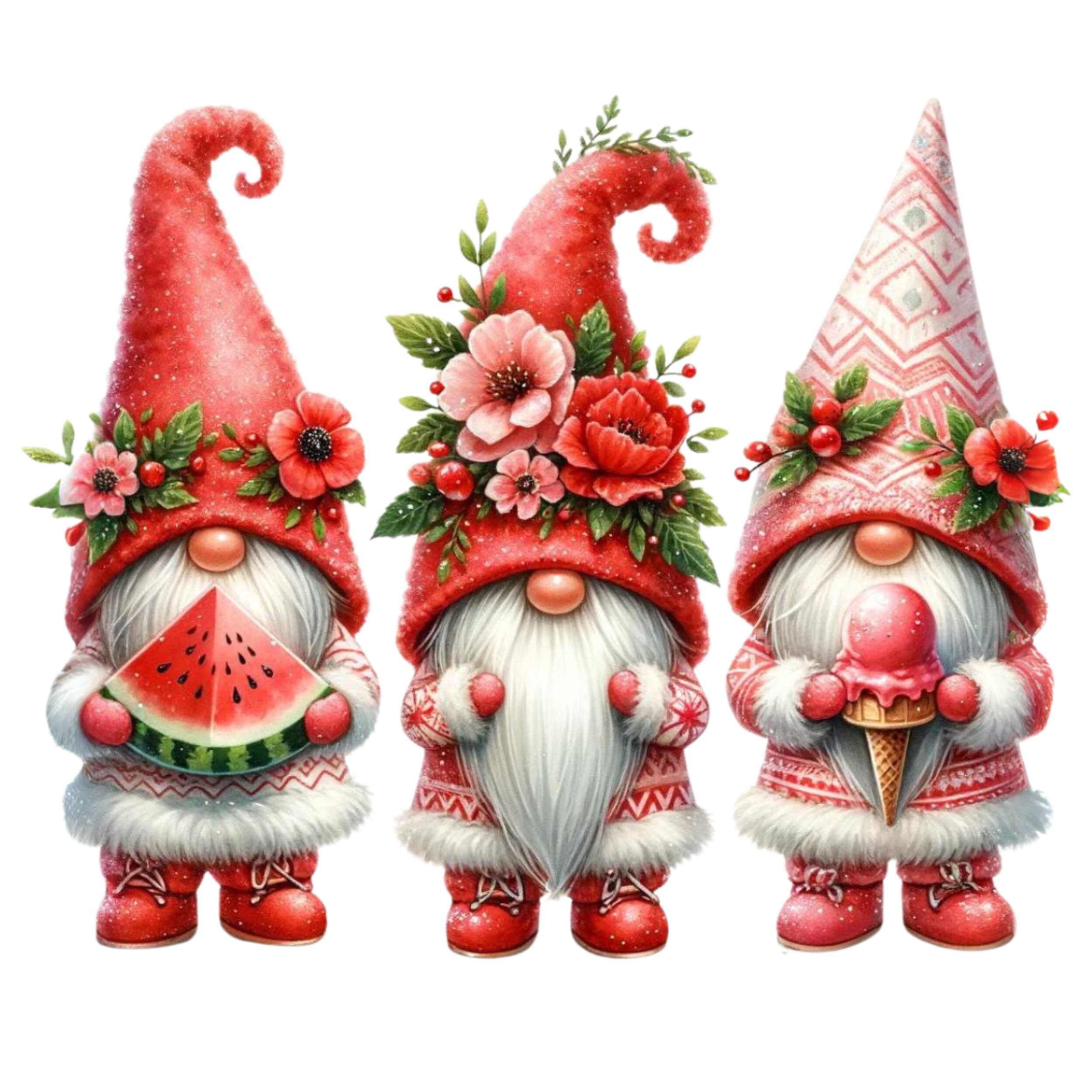 Watermelon Gnomes Clipart Png, Watermelon Png, Fruits Summer Garden ...