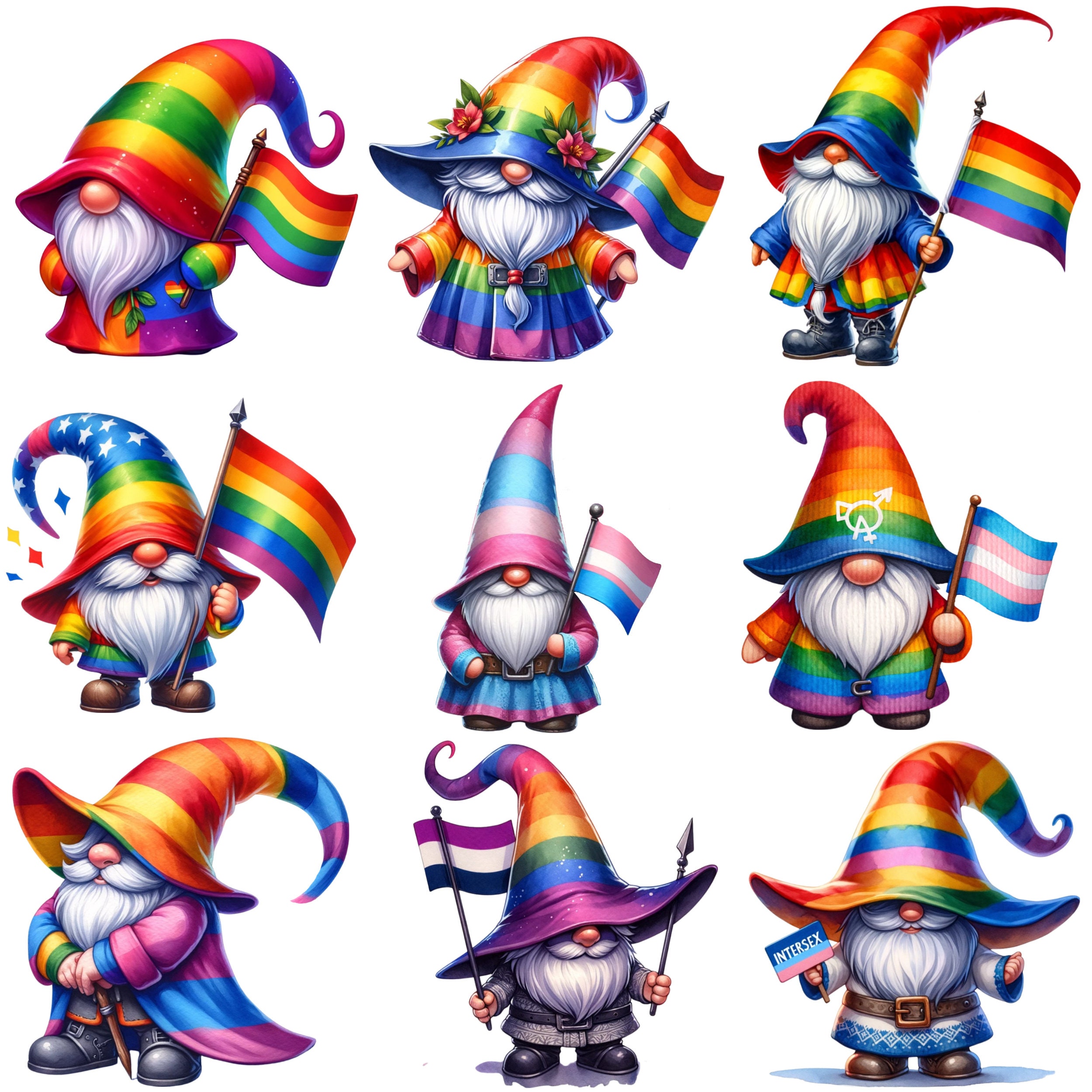 LGBT Gnome PNG Pride Month Gnome PNG, Pride Gnome Clipart, Diversity Pride, Pride Sublimation ...