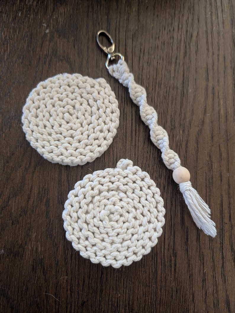 Car Accessories Gift Set Macrame Cup Coasters With Keychain Boho Gift ...