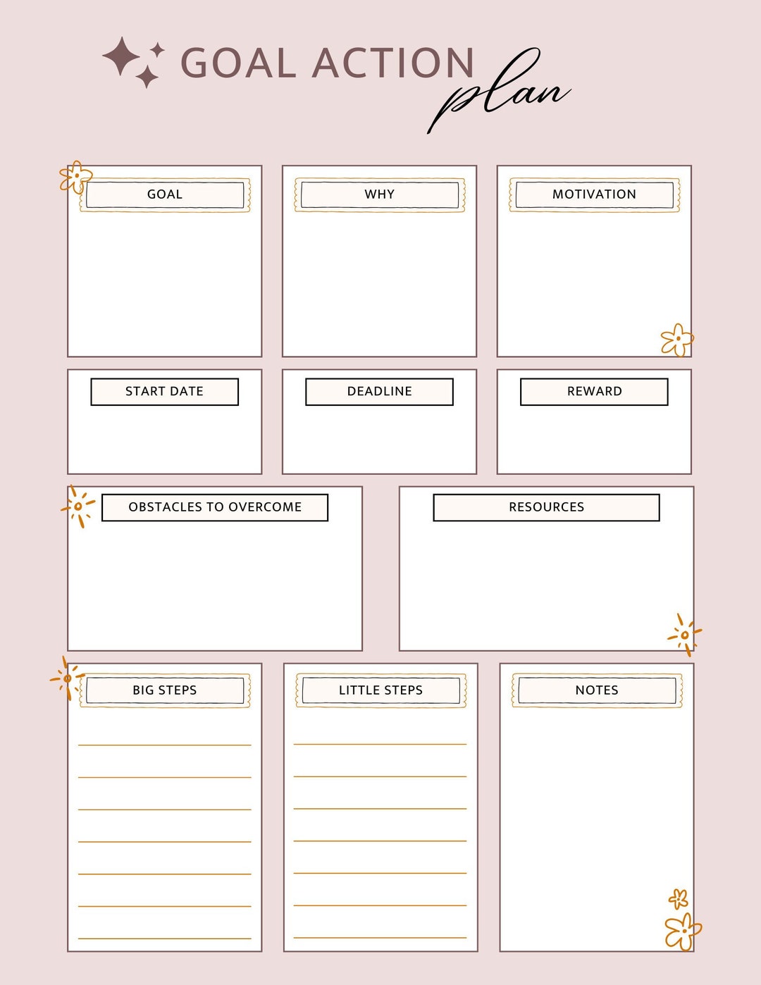 Digital Goal Tracker, Minimal, Goals, Easy to Download, Printable ...