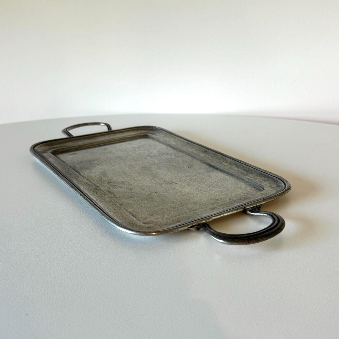 Pewter Serving Tray With Handles | Rectangular | Display Tray | Italian ...