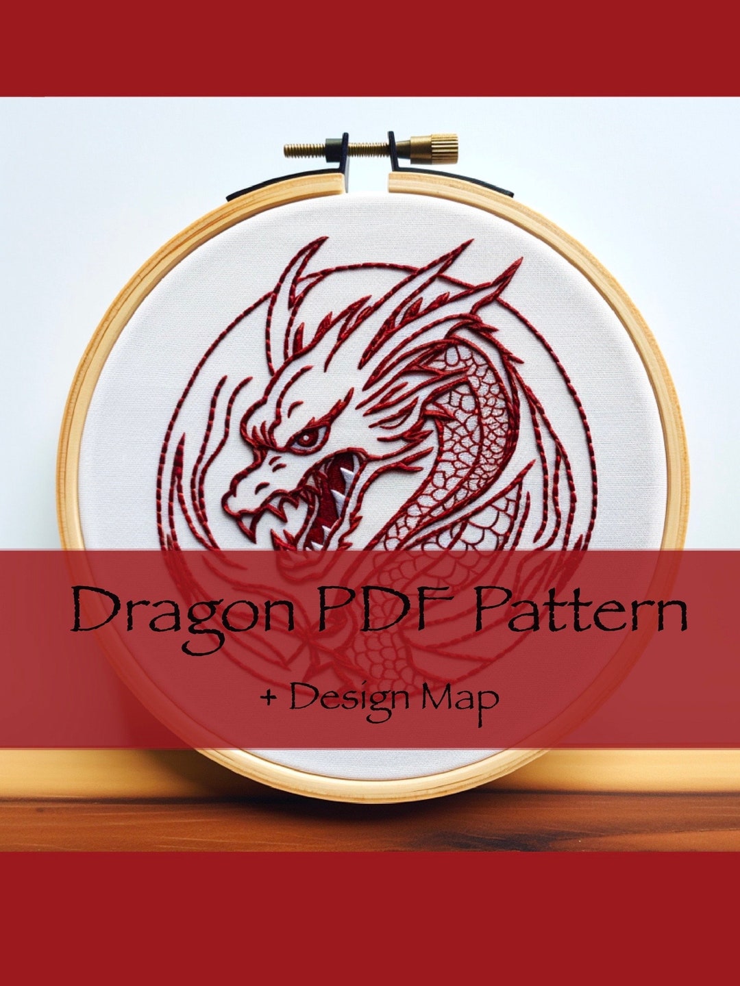 Dragon Embroidery Pattern PDF With Design Map |DIY Crafters' Delight ...