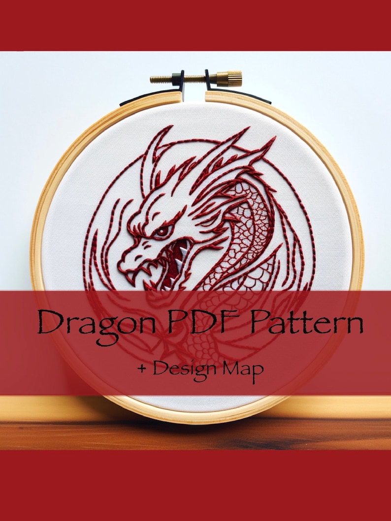 Dragon Embroidery Pattern PDF With Design Map |DIY Crafters' Delight | Boy DIY Gift | Digital ...