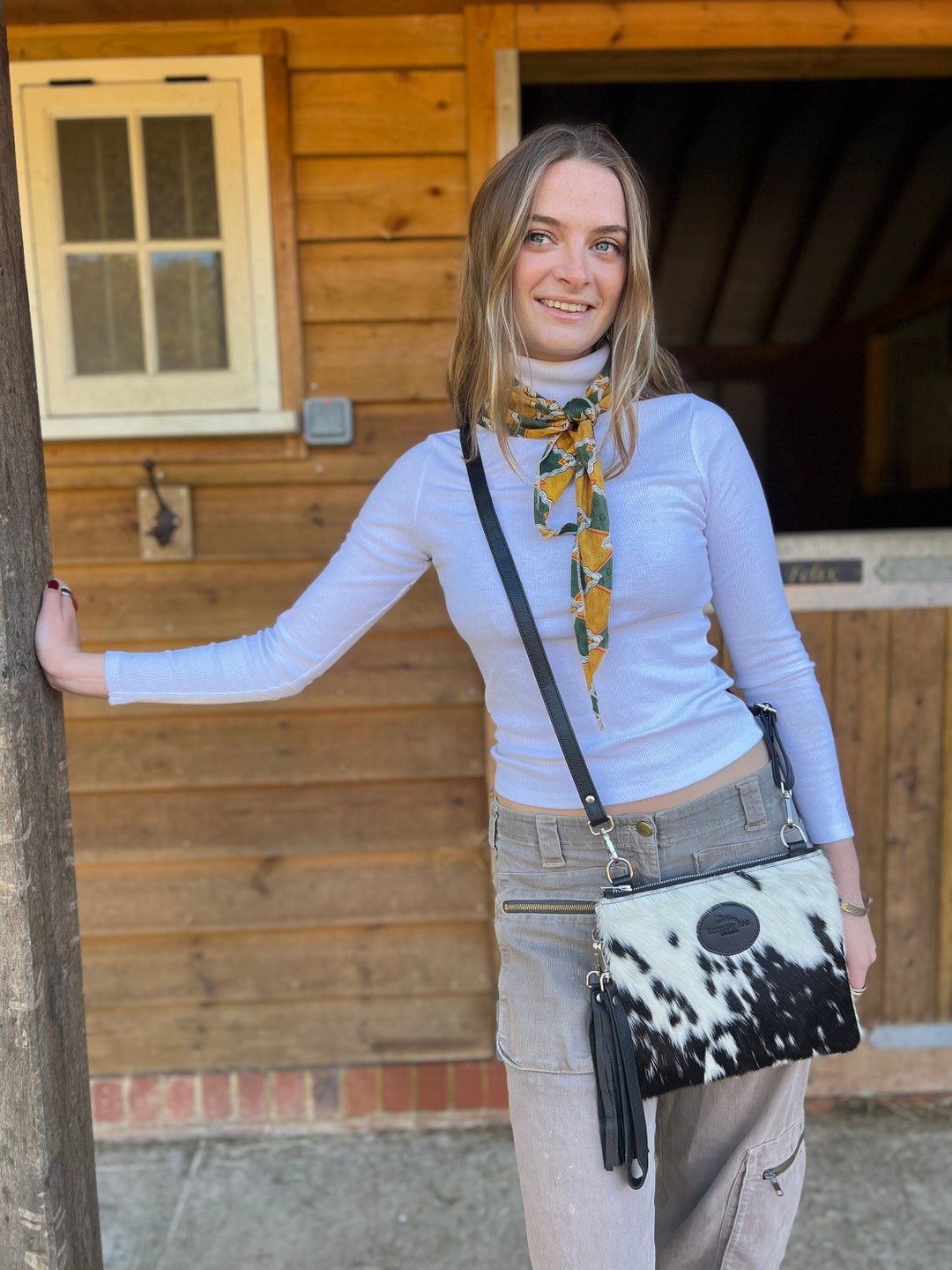 Genuine Leather Cow Skin Bag Small Leather Crossbody Bag for - Etsy