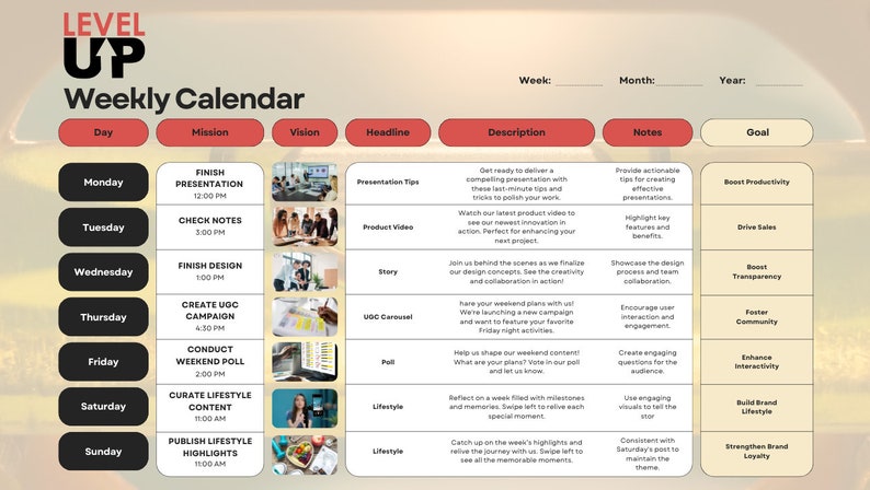 Printable and Digital Weekly Level up Planner Customizable Weekly ...