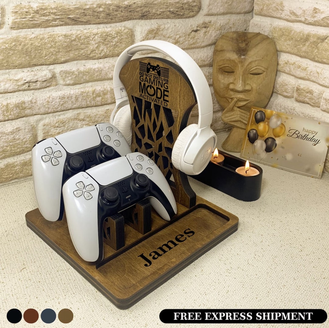 Controller and Headset Stand Personalized Wooden Headphones - Etsy