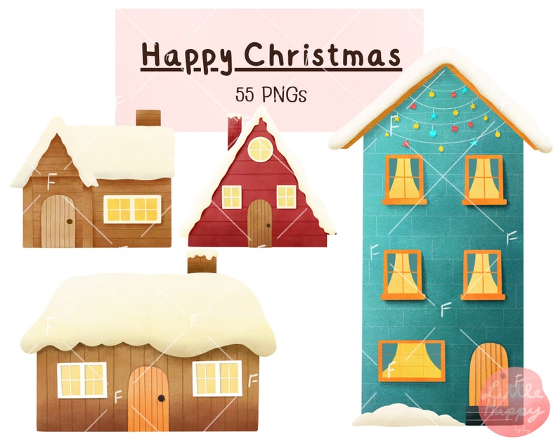 Cute Christmas Clipart , Cute Animal Clipart , Instant Download , Png ...