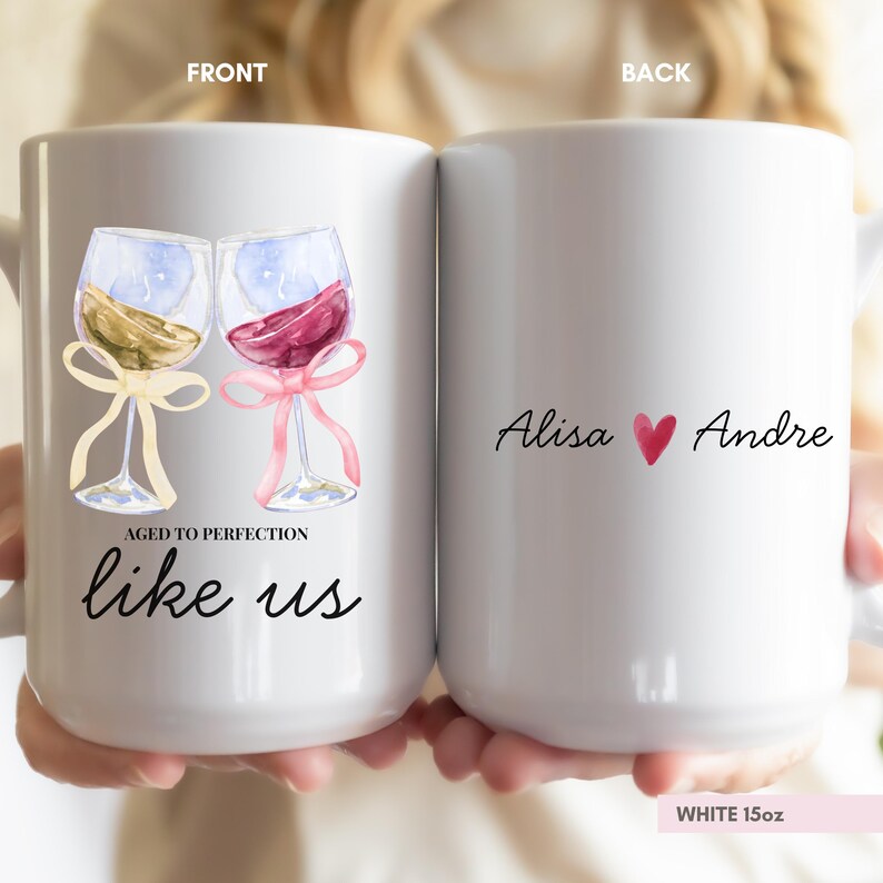 Aged to Perfection Like Us Mug, Personalized Couple Gift, Custom Name ...