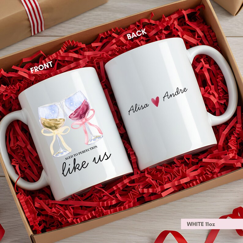 Aged to Perfection Like Us Mug, Personalized Couple Gift, Custom Name ...