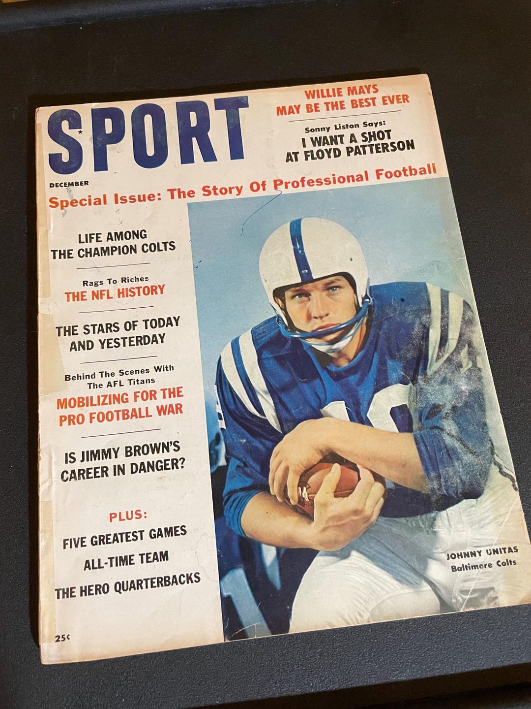 1960 SPORT Magazine Johnny Unitas Cover and Willie Mays Article - Etsy