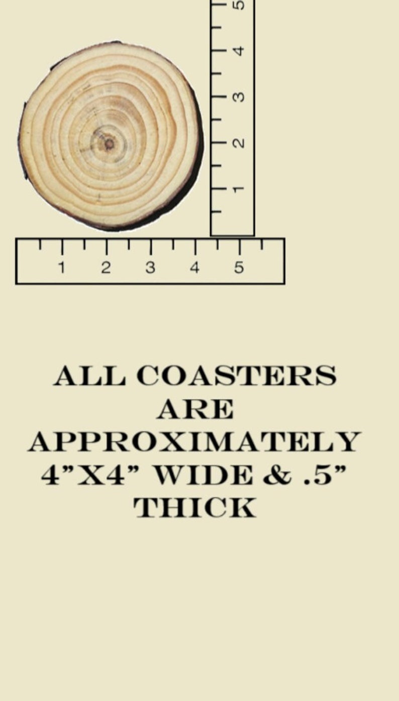 Handmade Wood Burned Tree Coasters - Etsy