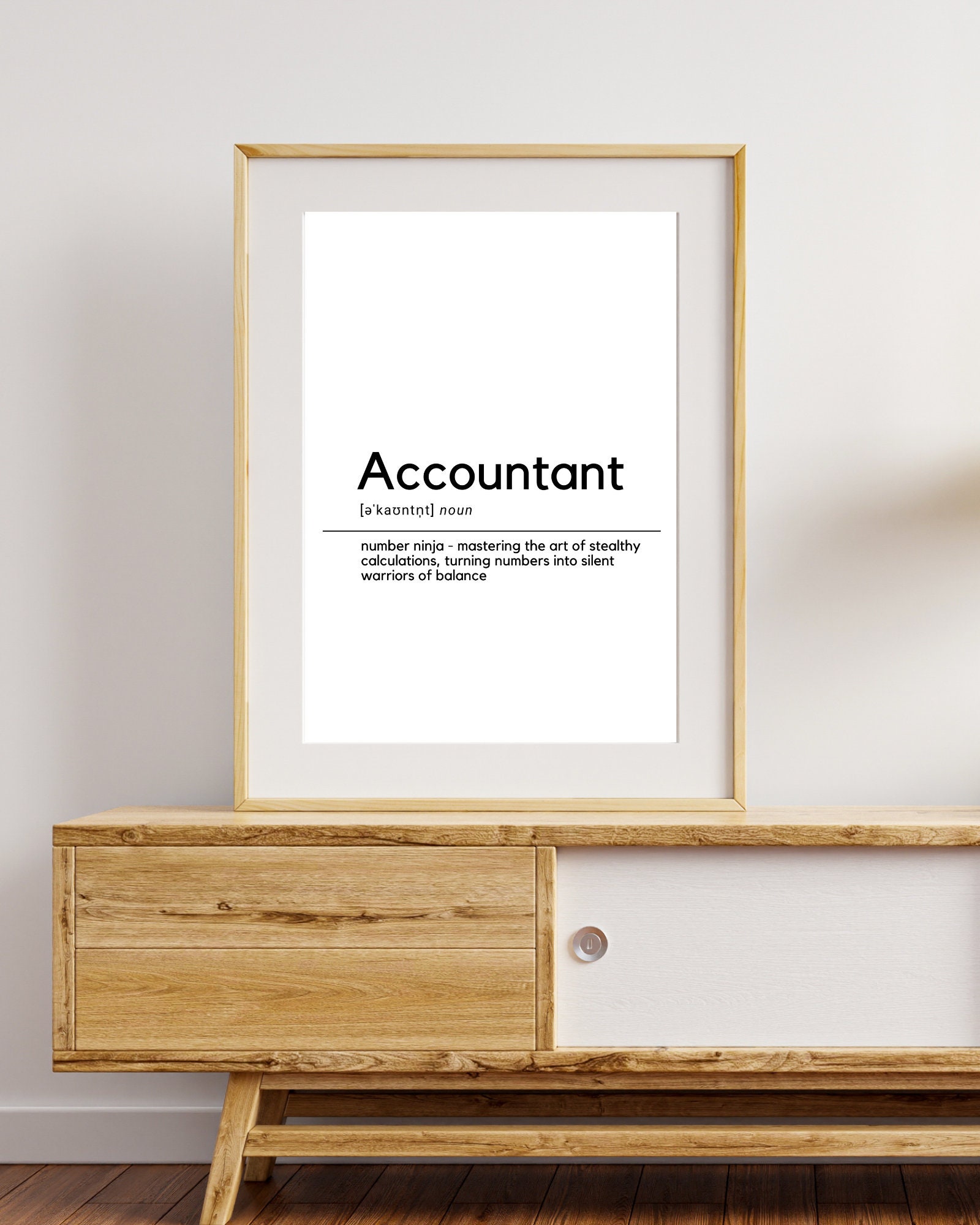 Accountant Funny Word Definition Wall Art Motivational Decor Office ...