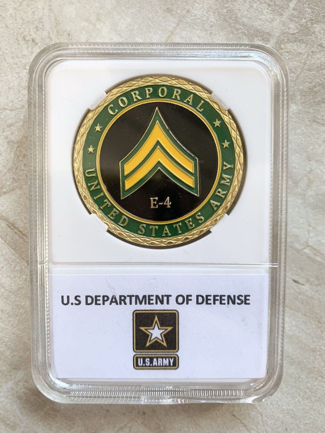United States Army Rank Corporal E-4 Challenge Coin With Case - Etsy