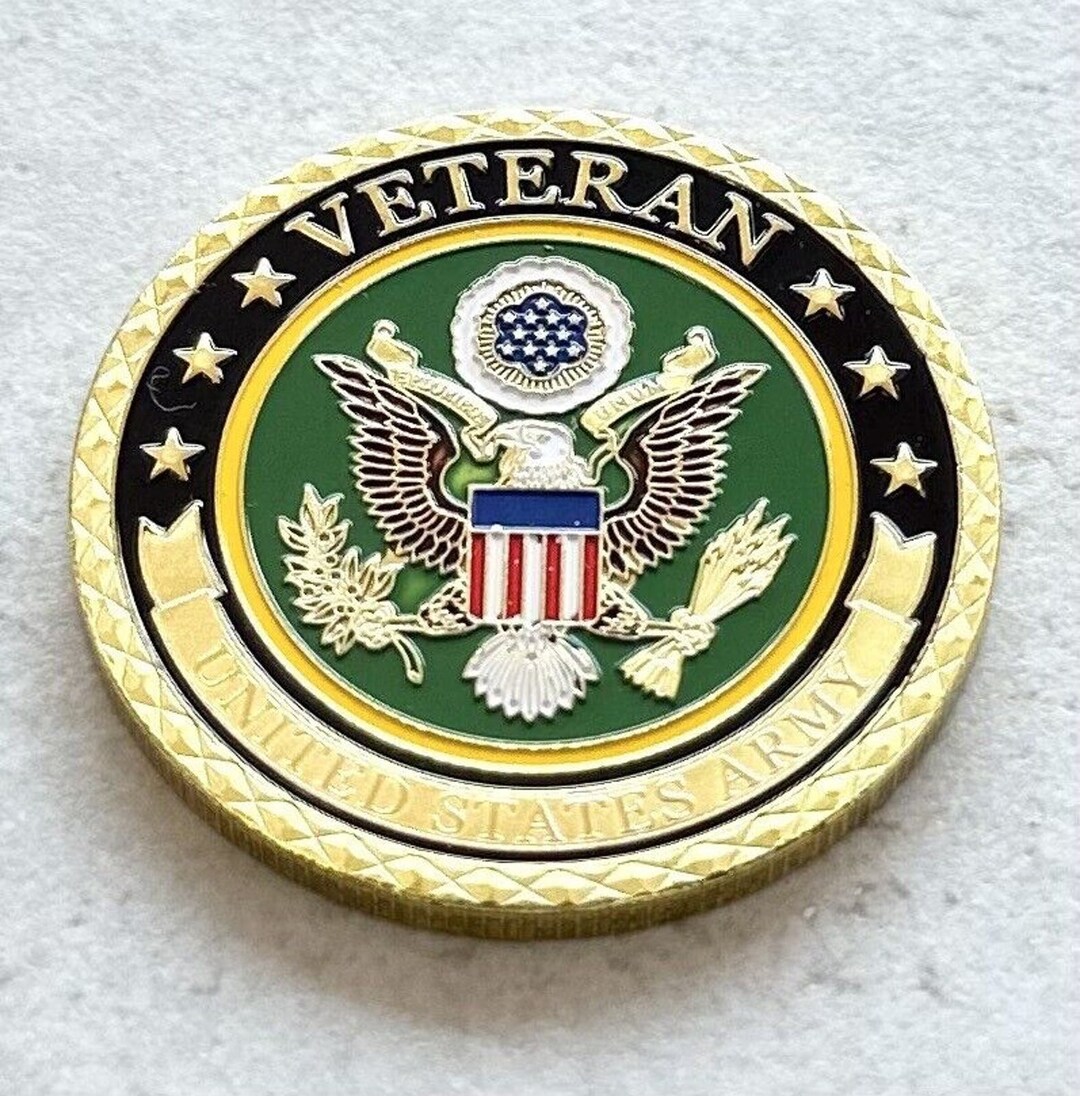 US Army Officer Veteran Challenge Coin Gold - Etsy