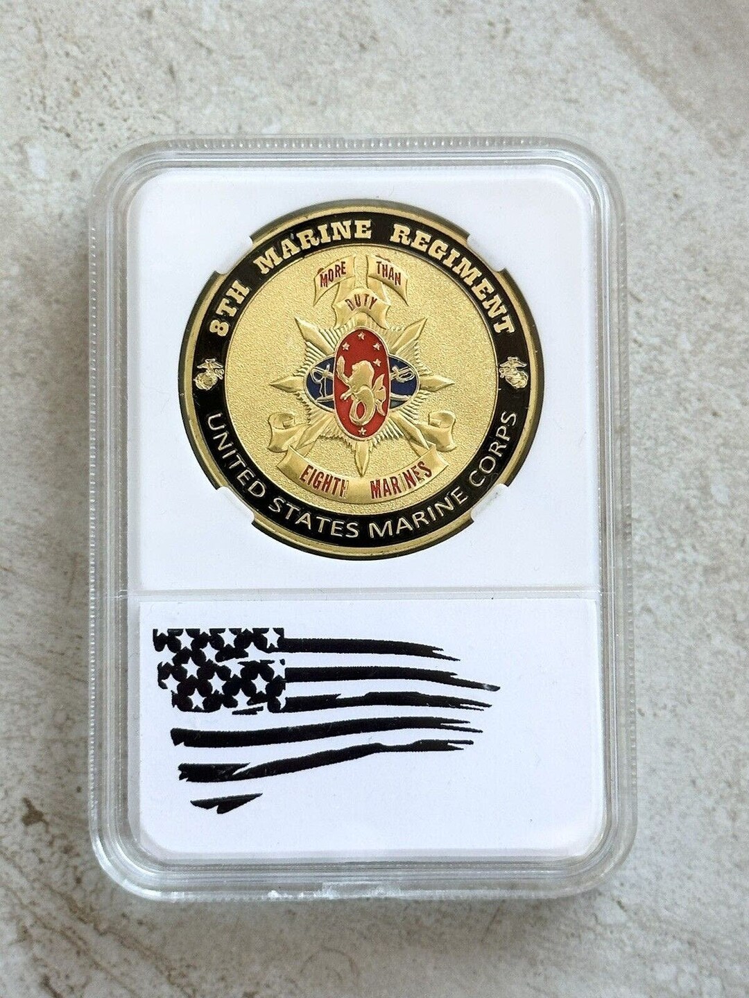 USMC US Marine Corps 8th Marine Regiment Challenge Coin With Nice Case ...