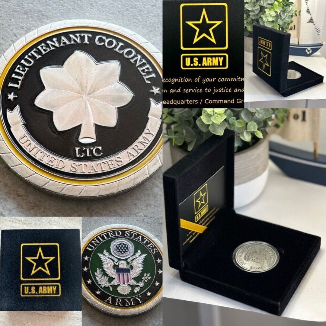 U.S Army Lieutenant Colonel Rank Officer Challenge Coin With Velvet ...