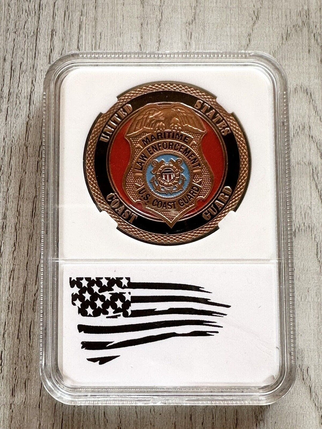 Us Coast Guard Maritime Law Enforcement Challenge Coin copper With Case ...