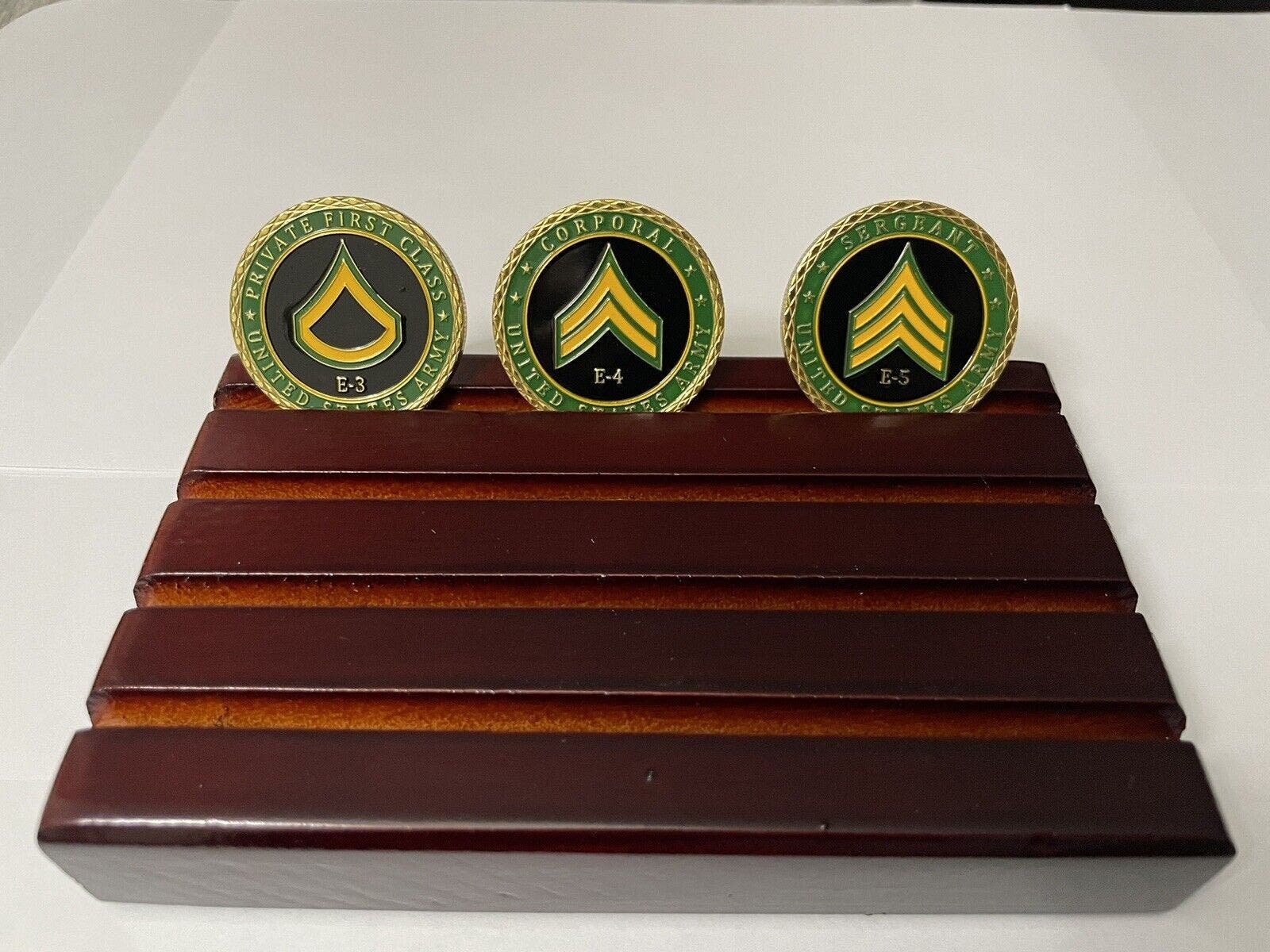US ARMY Challenge Coin Rank Promotion Progress E-3 to E-5 With Holder ...