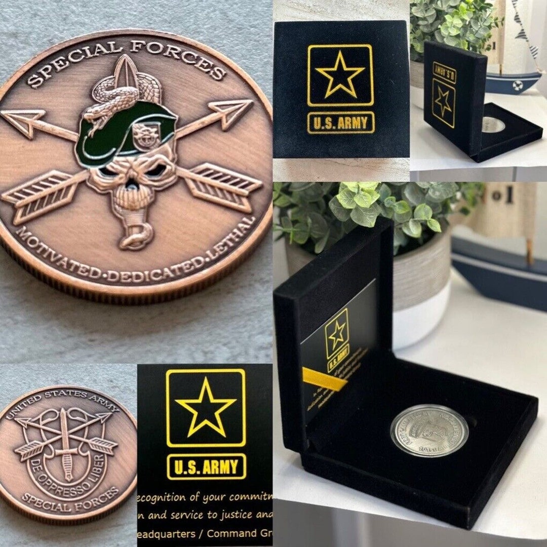 Army Special Forces Challenge Coin Motivated Dedicated Lethal Military ...