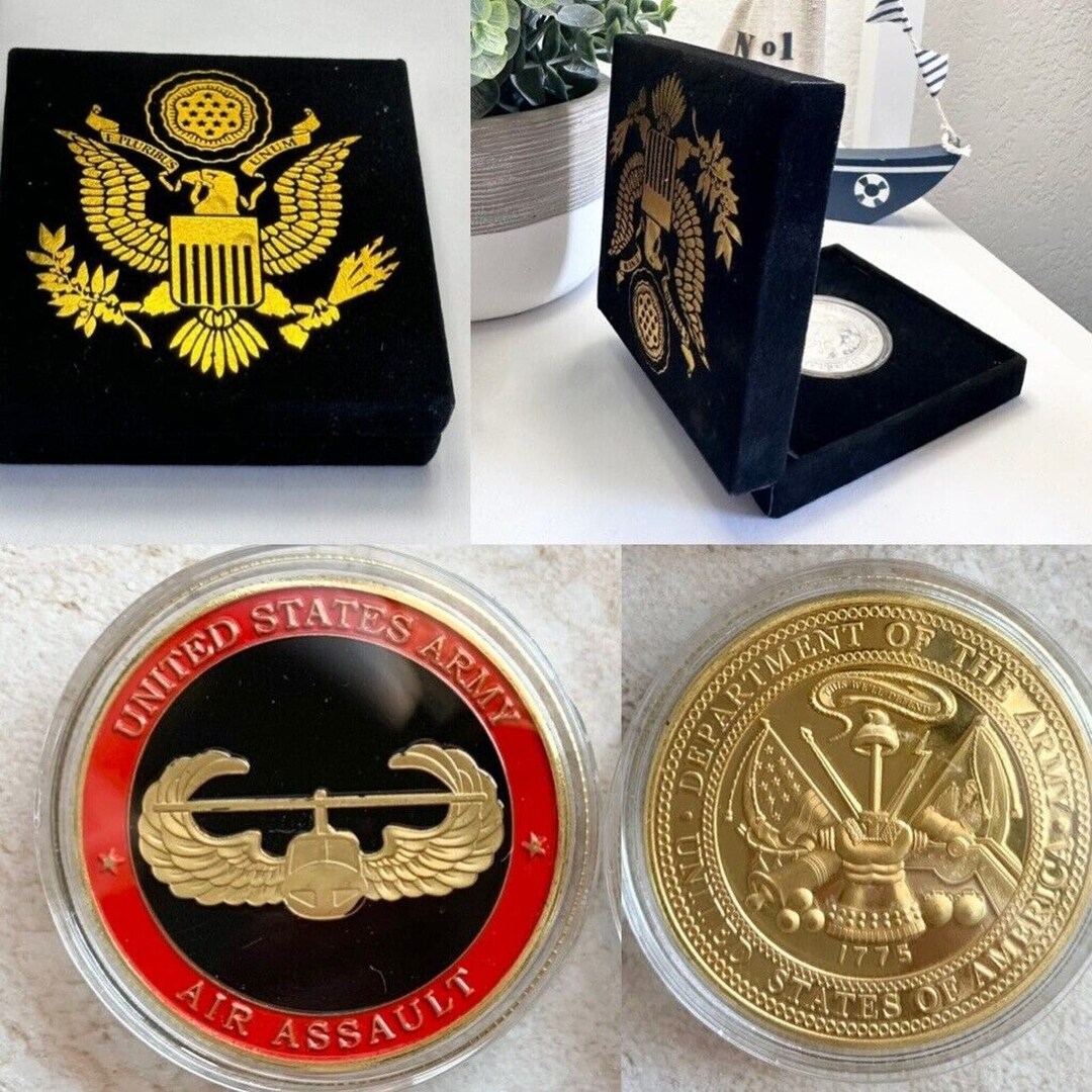 AIR ASSAULT US Army Challenge Coin With Special Velvet Presentation Box ...