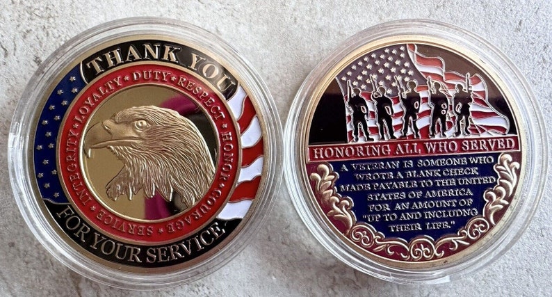 Thank You for Your Service honoring All Who Served Challenge Coin ...