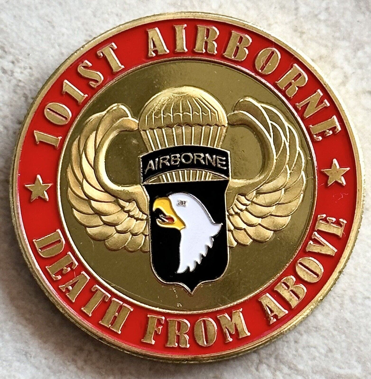 US ARMY 101st Airborne Death From Above Challenge Coin With Velvet Case ...