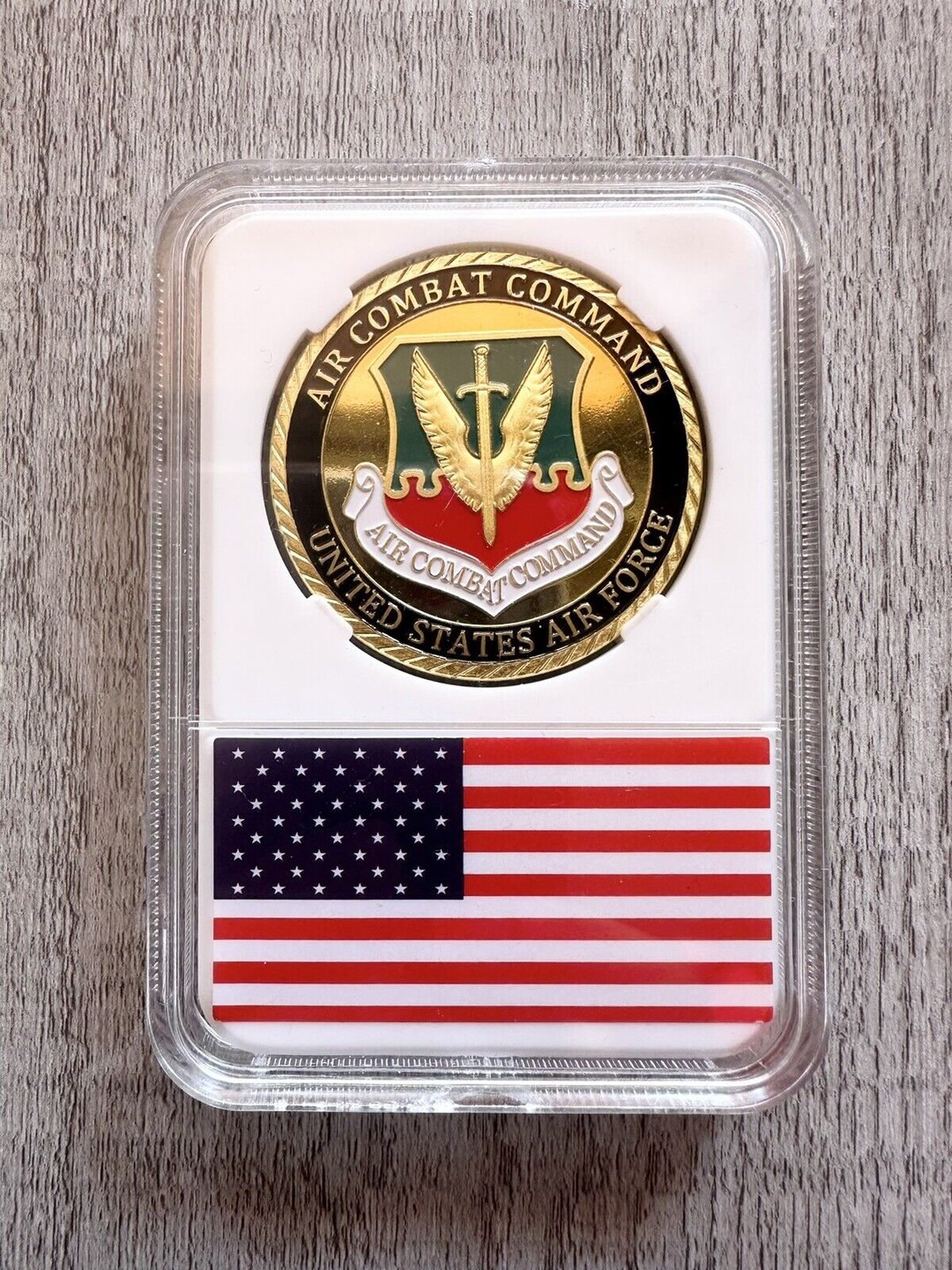 U S Air Force Air Combat Command Challenge Coin With Case - Etsy