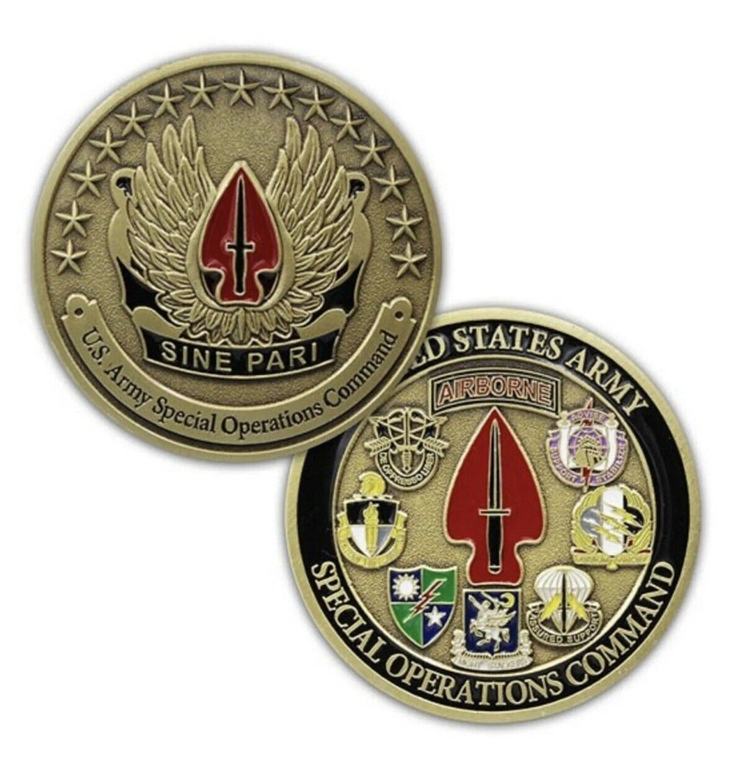Sine Pari Usasoc Special Operations Command Army Challenge Coin - Etsy