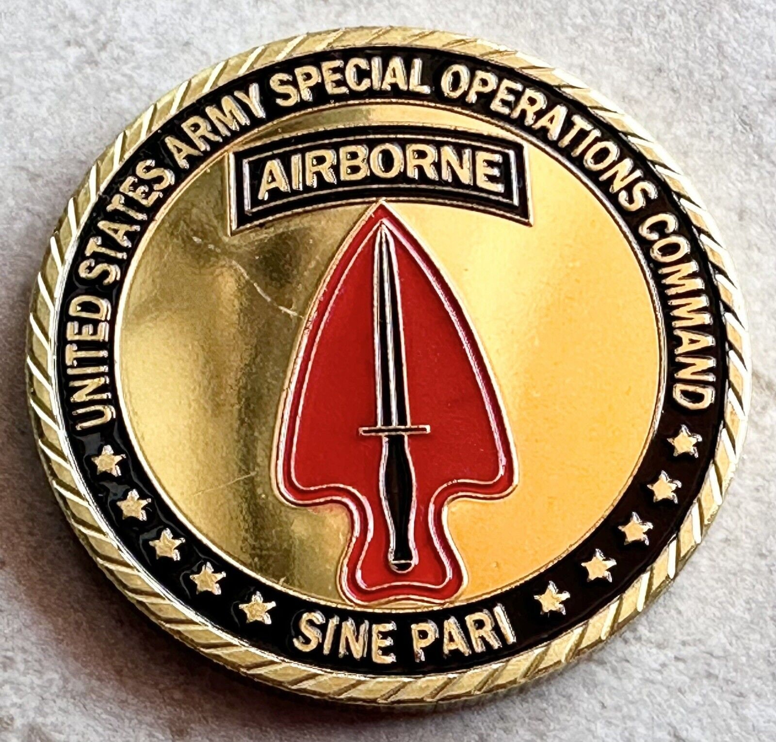 Us Army Special Operations Command Challenge Coin W/ Velvet ...