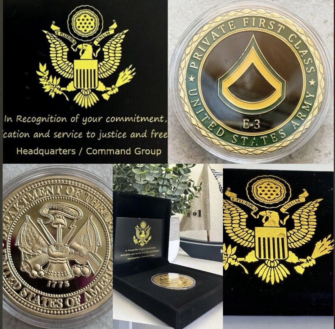 Us Army Private First Class E-3 Challenge Coin Usa Army - Etsy