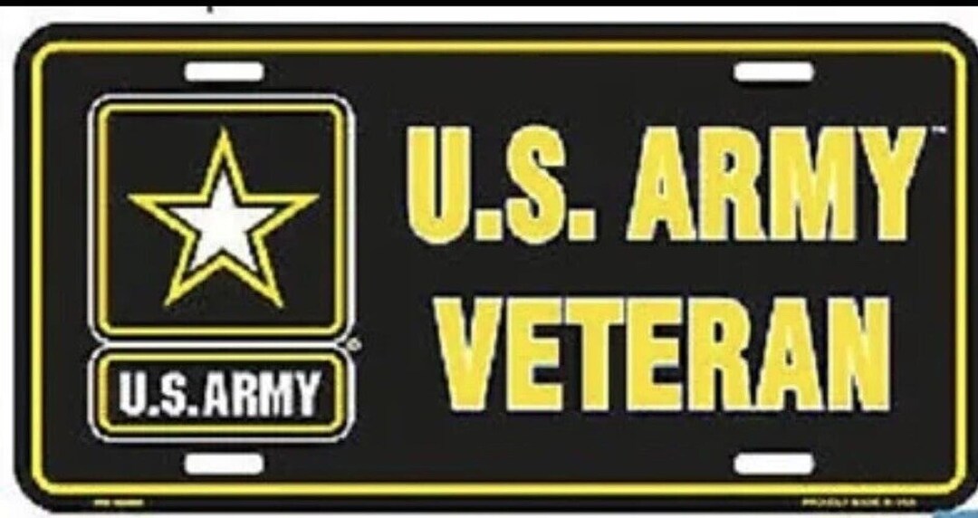 US Army USA Military Veteran Soldier Aluminum Car License Plate Tag - Etsy