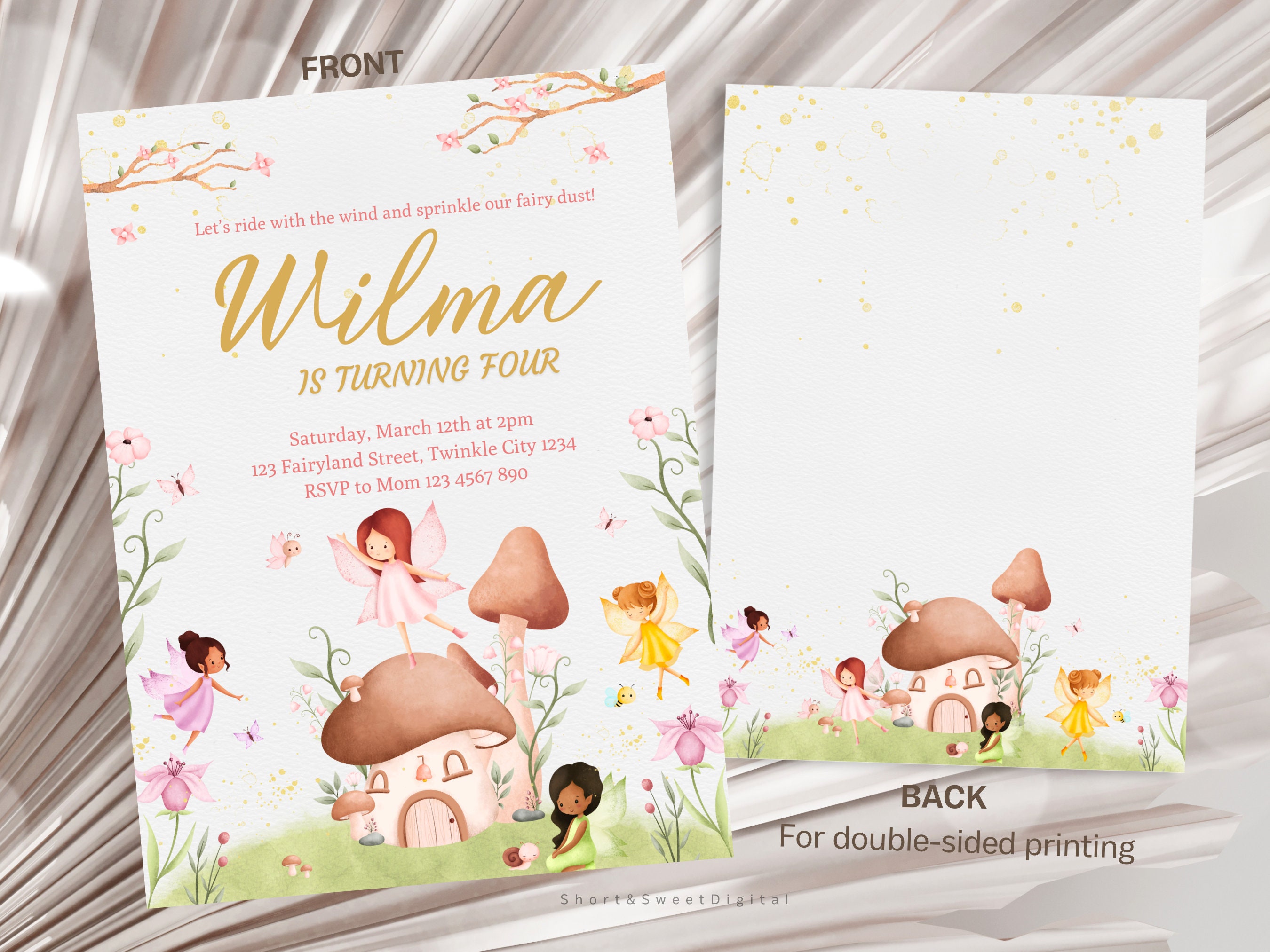 Fairy Printable Invitation,garden Fairy Invitation Template, Pixie ...