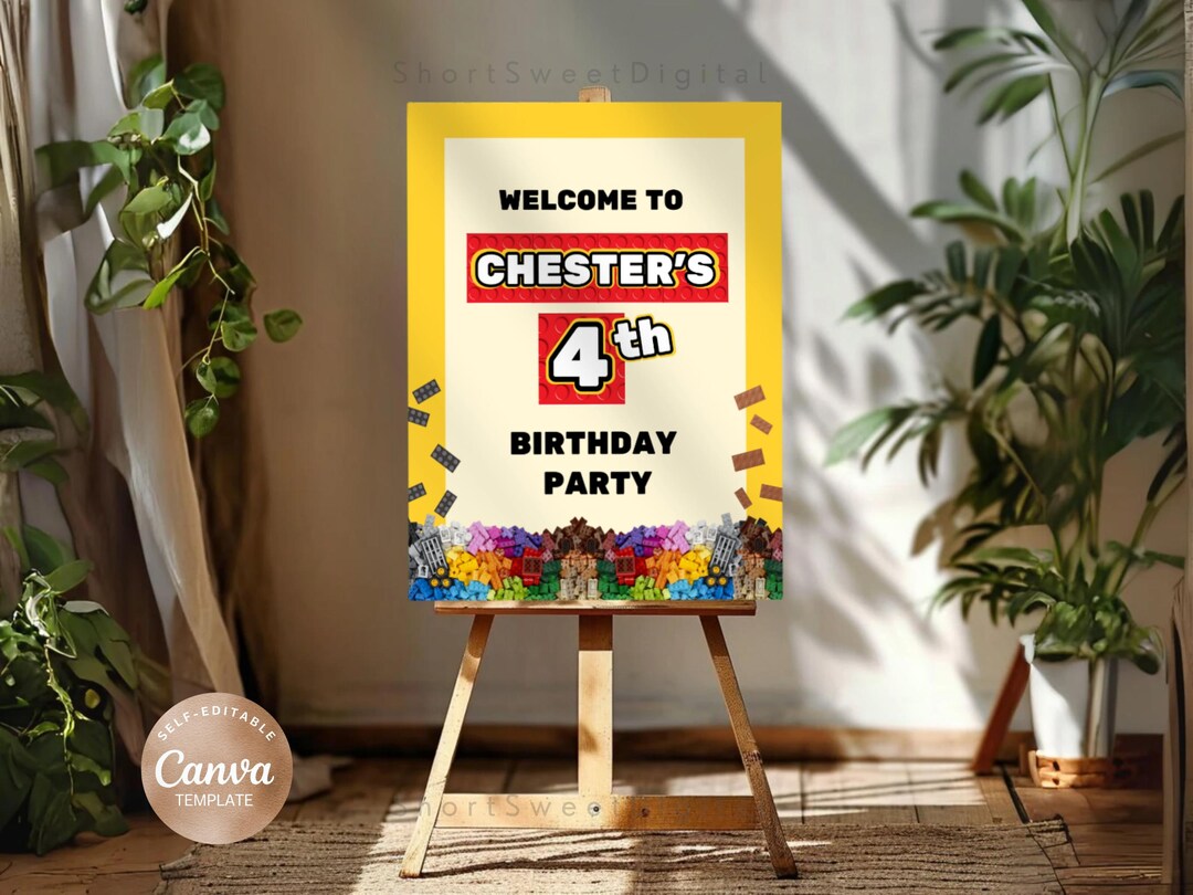 Blocks Welcome Sign, Blocks Birthday Poster, Blocks Birthday Decor ...