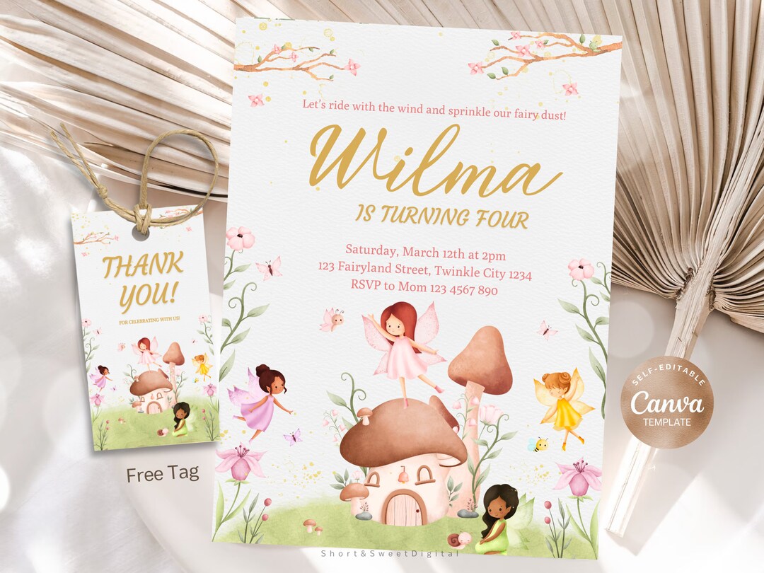 Fairy Printable Invitation,garden Fairy Invitation Template, Pixie ...