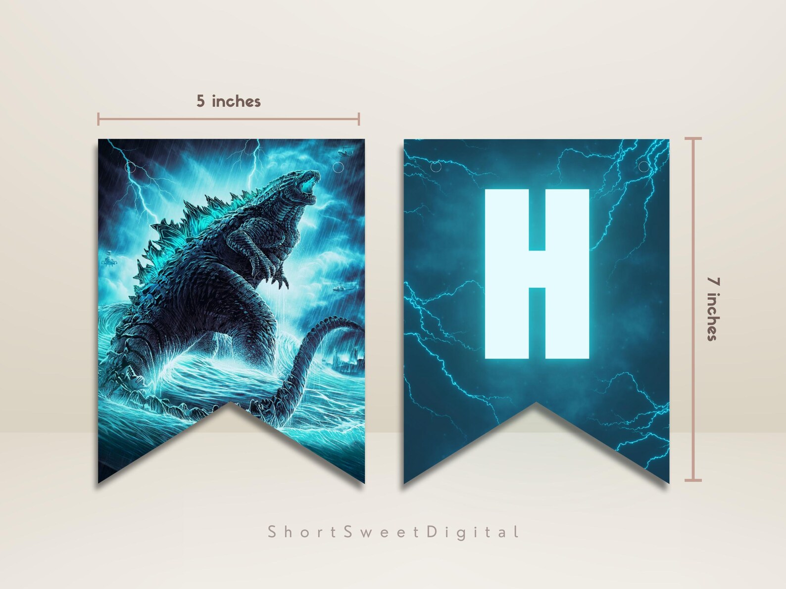 Godzilla Birthday Wall Banner, Godzilla Birthday Bunting, Godzilla ...