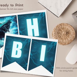 Godzilla Birthday Wall Banner, Godzilla Birthday Bunting, Godzilla ...