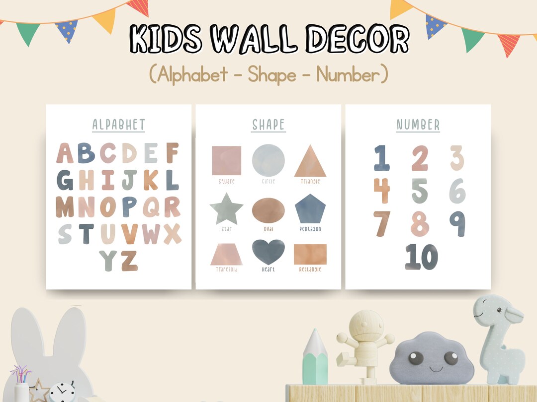 Set Educational Montessori Wall Art, Educational Poster Homeschool ...