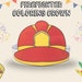 Firefighter Helmet Crown, Profession Crown Craft, Coloring Crown ...