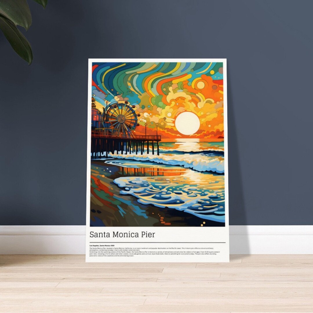 Santa Monica Pier Santa Monica Poster Posters High Quality - Etsy