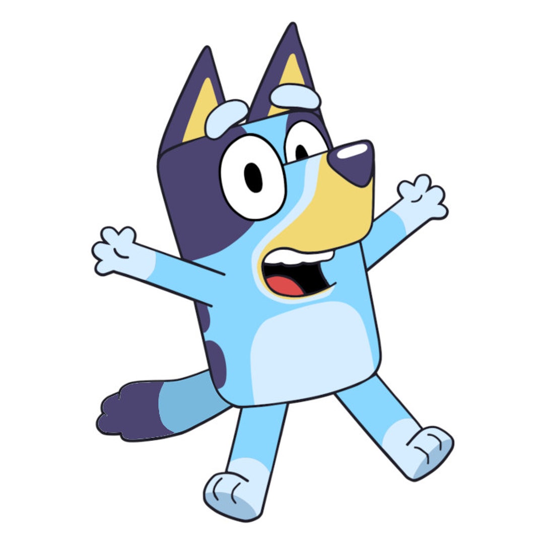 Bluey Character Bluey Jumping SVG, geschichtet nach Farbe - Etsy.de
