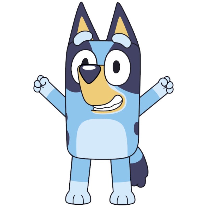 Bluey Character Bluey Celebrating With Arms up SVG, Fully Layered ...