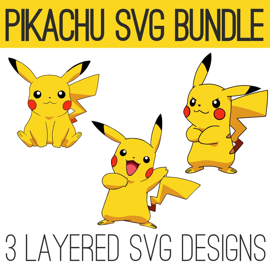 Pokemon Character Pikachu SVG Bundle, Layered by Colour - Etsy