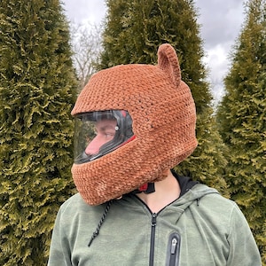 PATTERN Motorcycle Crochet Bear Helmet Cover M - Etsy