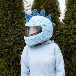 PATTERN Motorcycle Crochet Dino Helmet Cover M - Etsy
