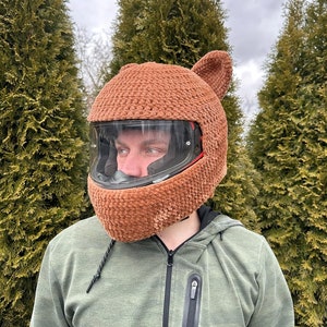 PATTERN Motorcycle Crochet Bear Helmet Cover M - Etsy