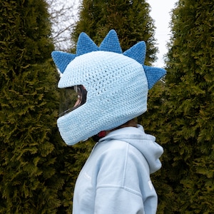 PATTERN Motorcycle Crochet Dino Helmet Cover M - Etsy