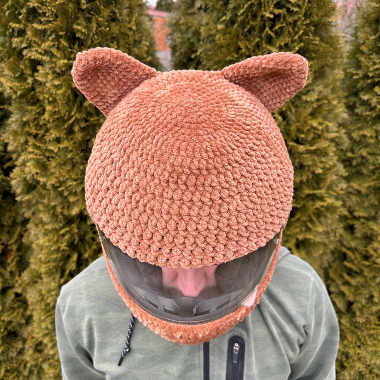 PATTERN Motorcycle Crochet Bear Helmet Cover M - Etsy