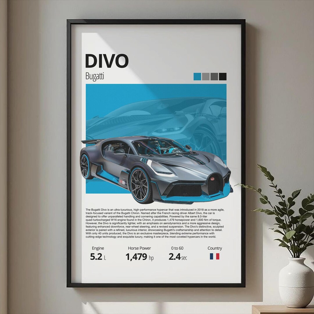 Bugatti Divo Poster – High-resolution PNG Wall Art for Car Enthusiasts ...