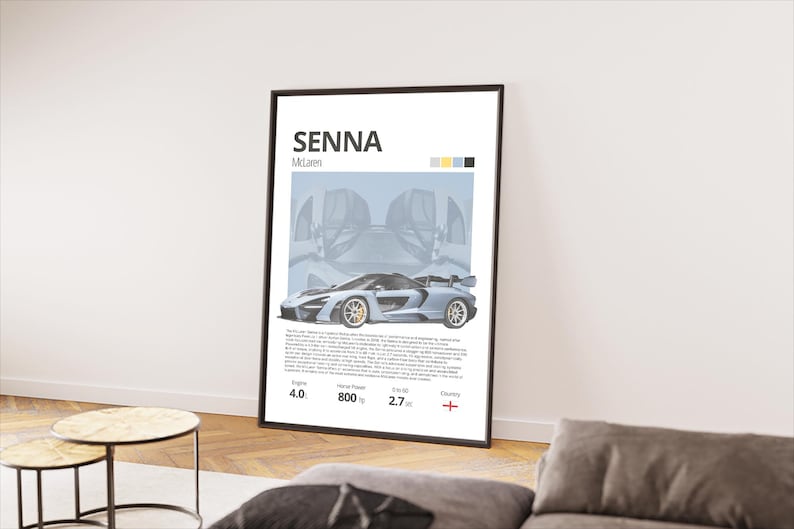 Mclaren Senna Poster Car Poster Print Digital Download Wall Husband ...